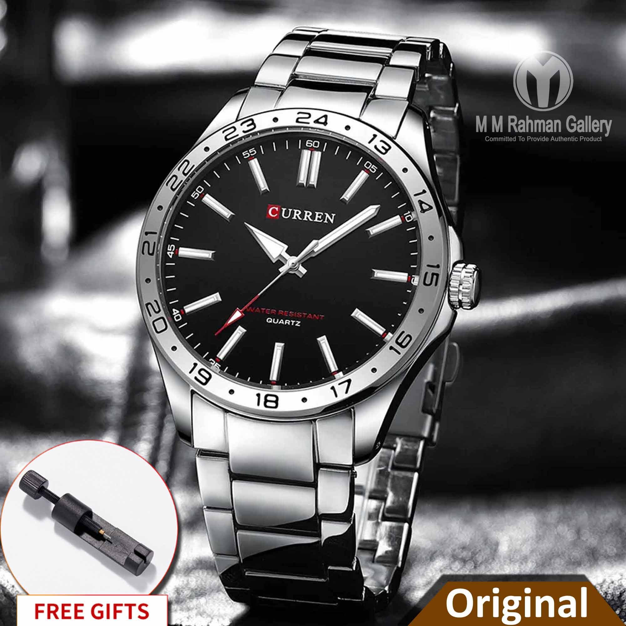 CURREN 8452 Luminous Stainless Steel Quartz Fashion Watch For Men ...