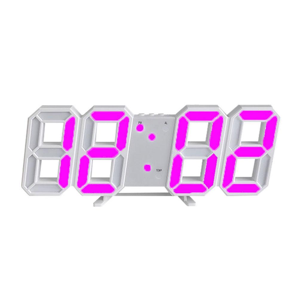 For 3D LED Digital Clock Electronic Table Clock Alarm Clock Wall ...