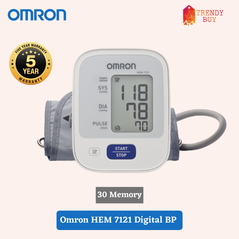 Omron HEM 7121 Automatic Blood Pressure Monitor- 30 Measurements Memory ...