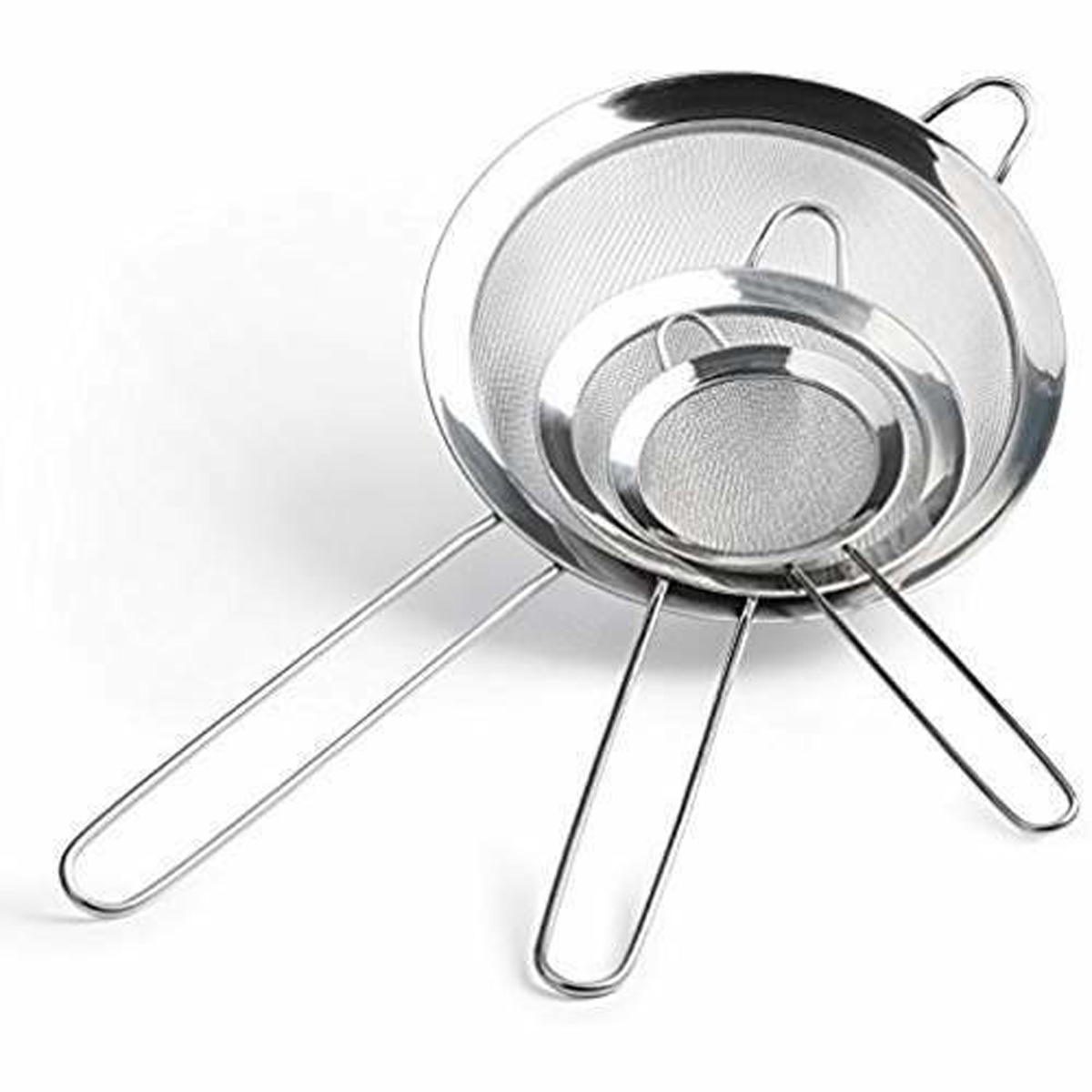Chakni/Tea Strainer/Fine Mesh Stainless Steel Strainers -3 Pcs set ...