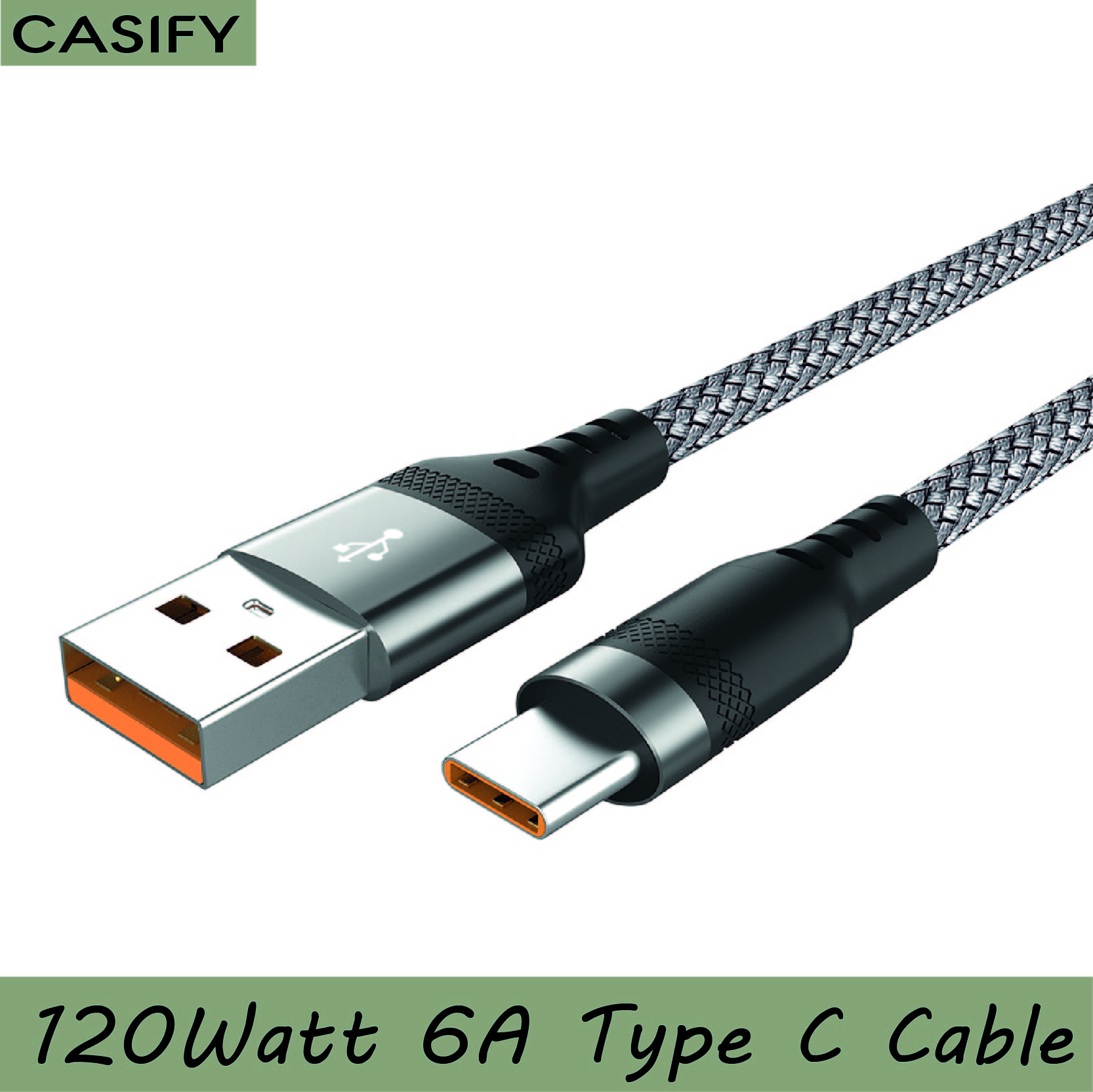 CASIFY G1 120W 6A Type C Fast Charging Cabe Type C 120W Cable Data ...