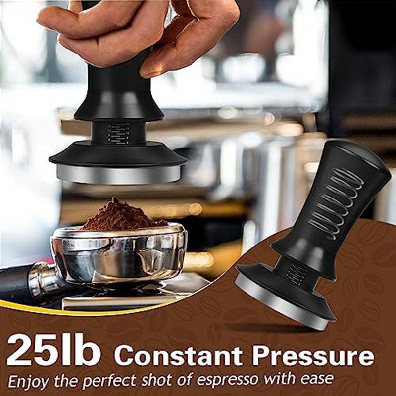 Espresso Tamper Coffee Tamp 53mm, Spring-Loaded Constant Pressure ...