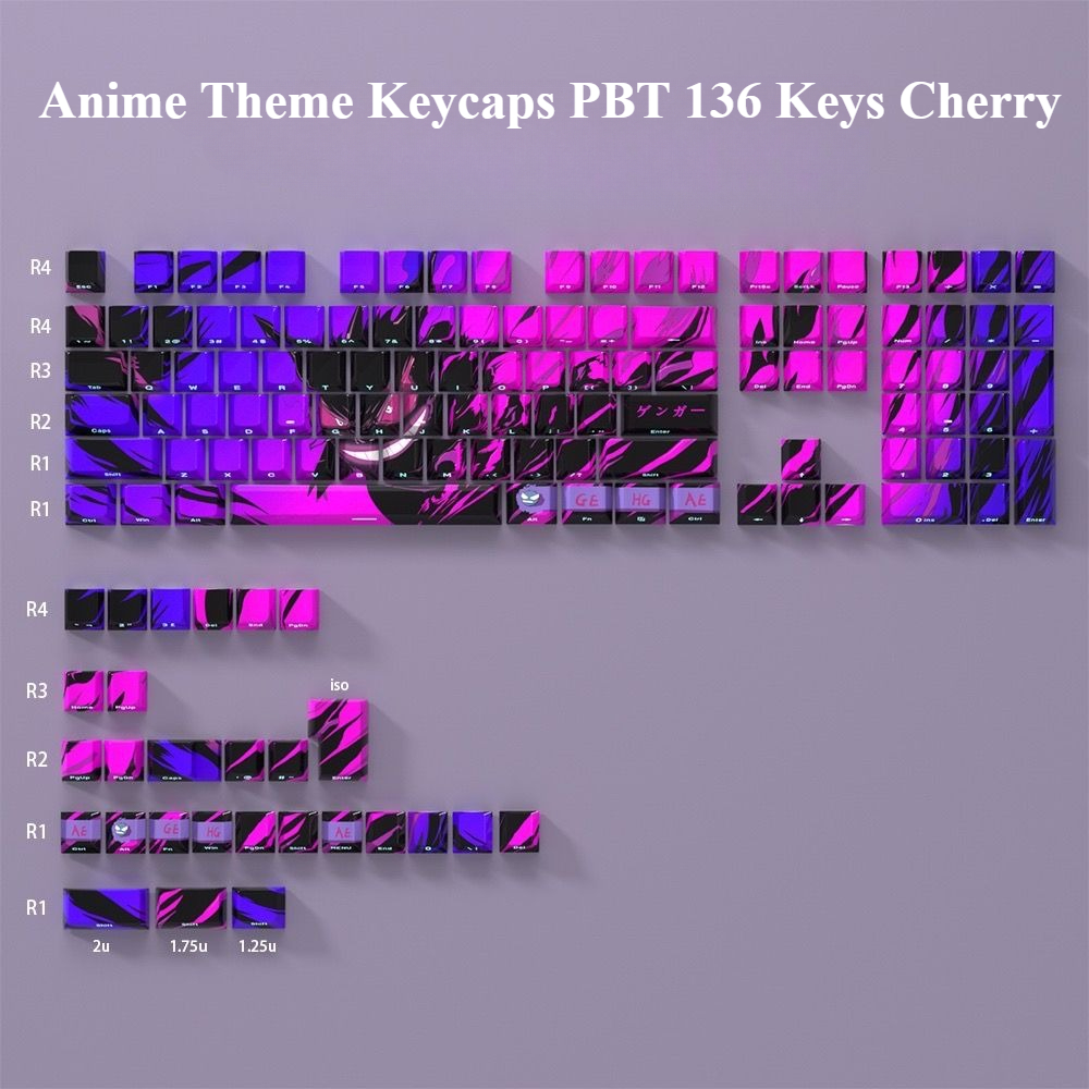Anime Theme, Keycaps, Transparent PBT 136 Keys Cherry for MX Switches ...