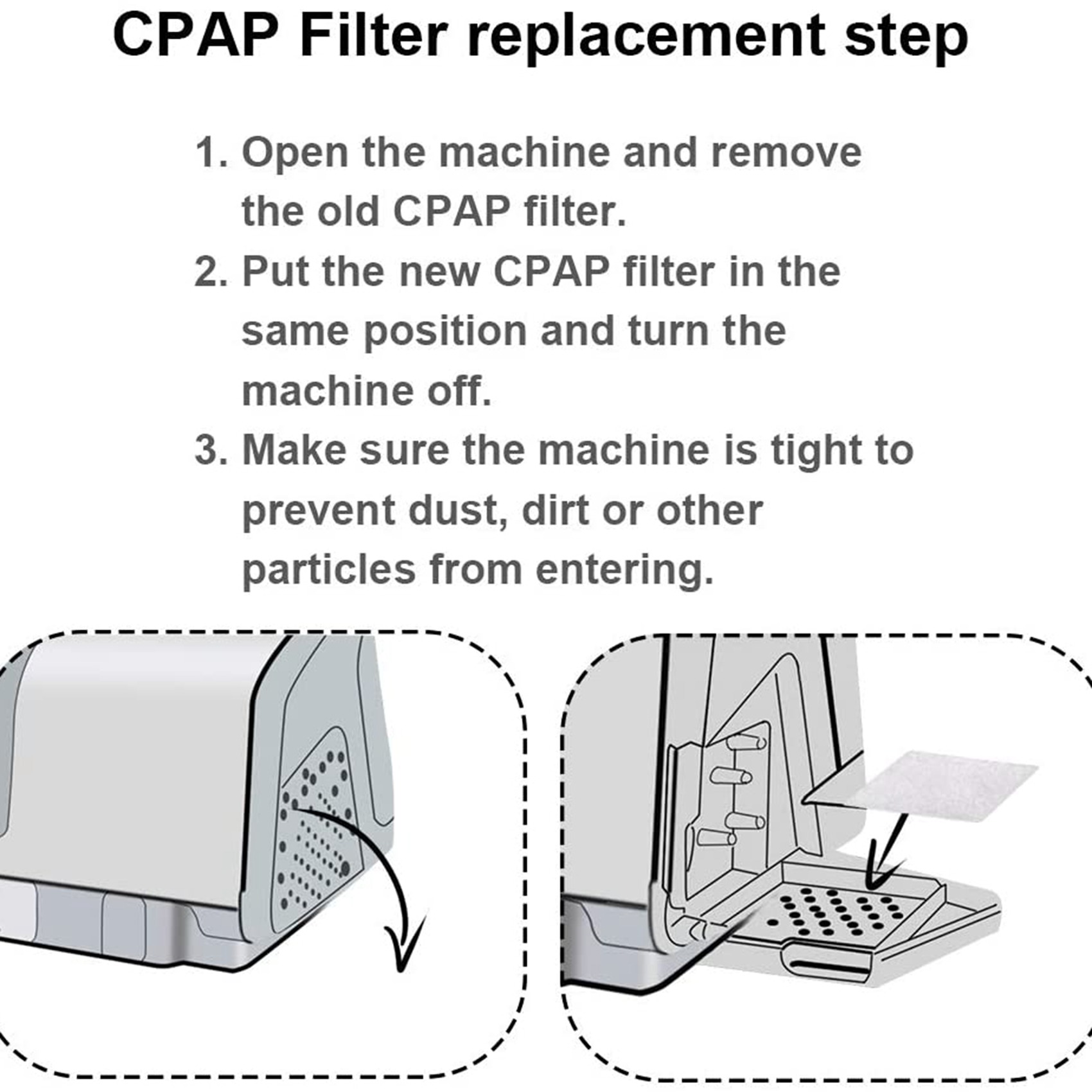 60PCS CPAP HEPA Air Filter,Disposable Replacement Ventilator Filters ...