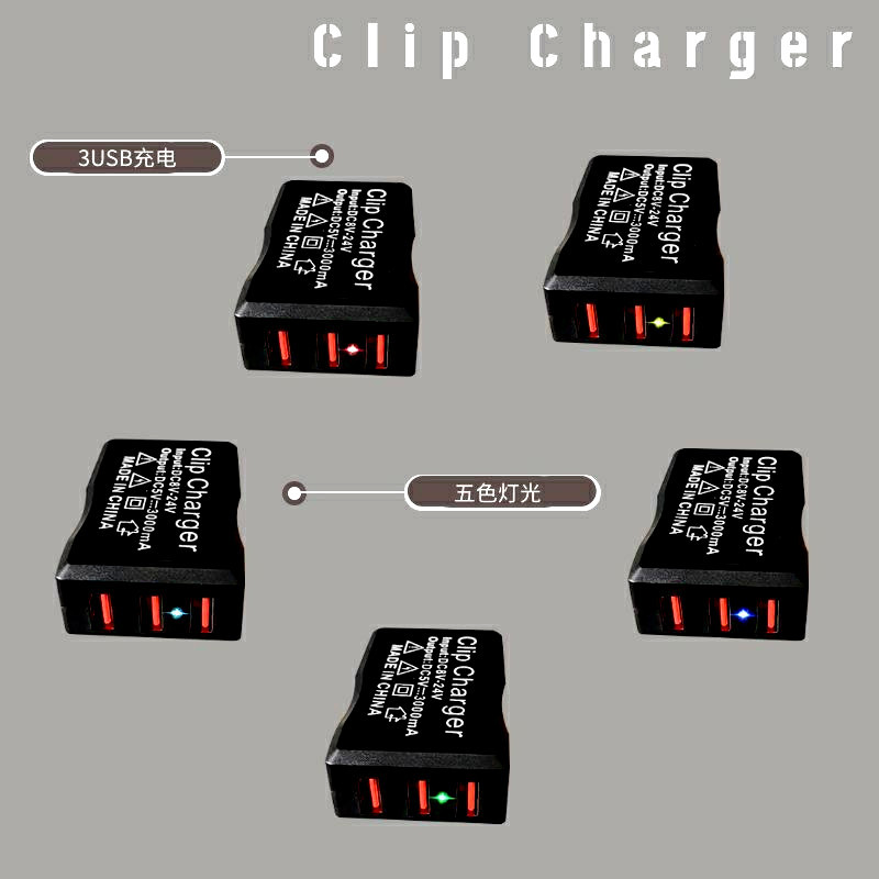 Factory sales: Battery clip charger, 3USB clip, three USB clip chargers ...