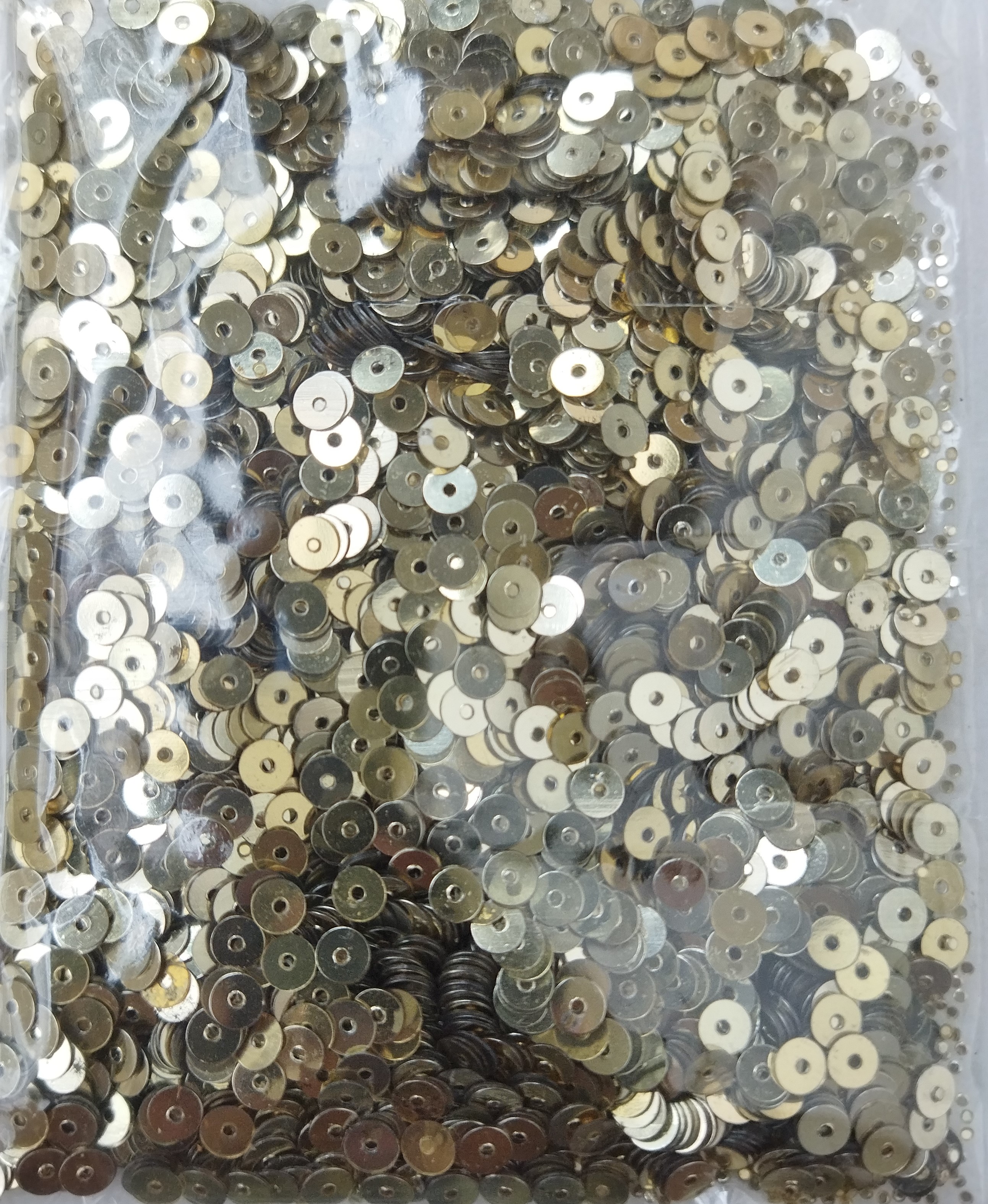 Golden Metallic Centrehole Micro Circular Sequins. 30g Sequins, 2mm ...