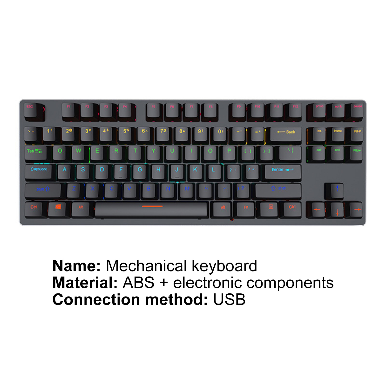 Keyboard Fine Workmanship 87 Keys USB Gaming Mechanical Keyboard ...