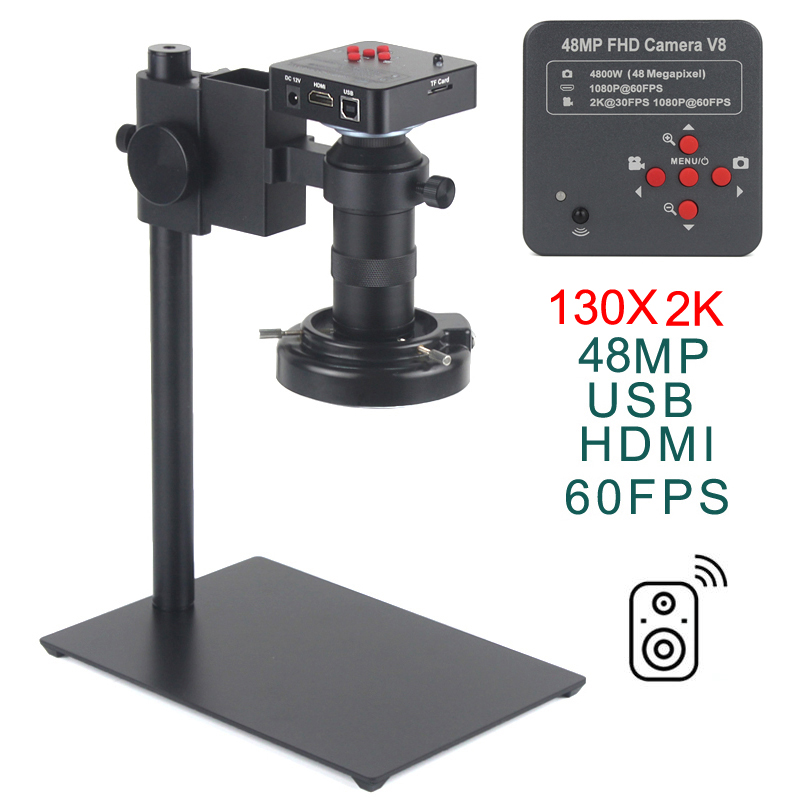 48MP 4K 2K USB HDMI VGA Type-C Digital Video Monocular Microscope ...