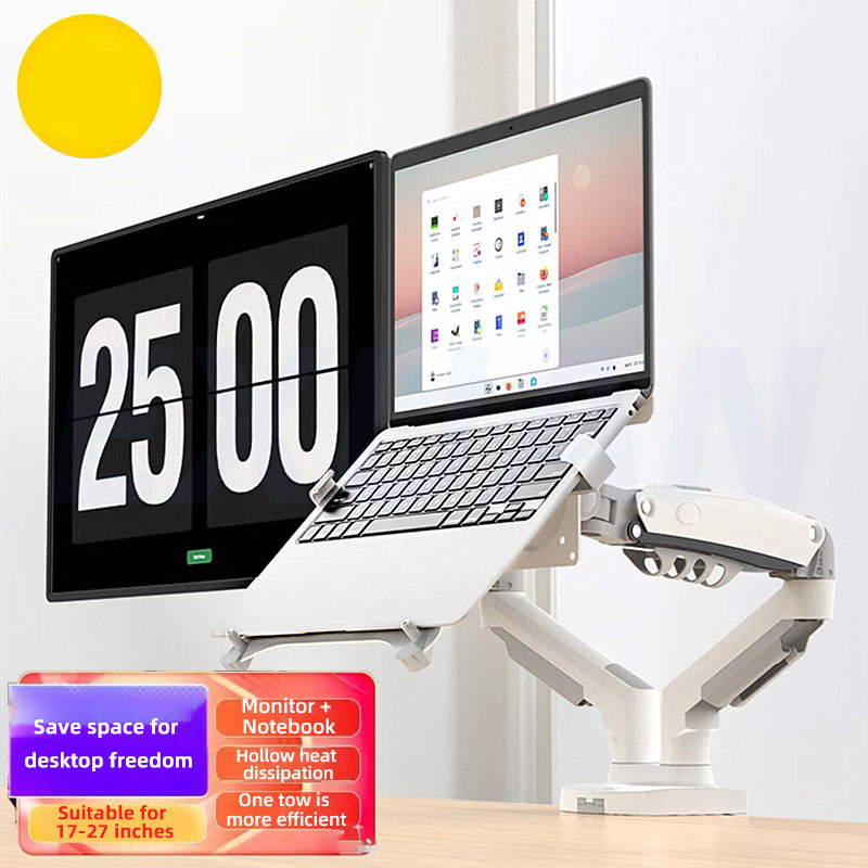Desktop Dual Arm 17-32 inch Monitor Holder + 10-17 Laptop Support Air ...