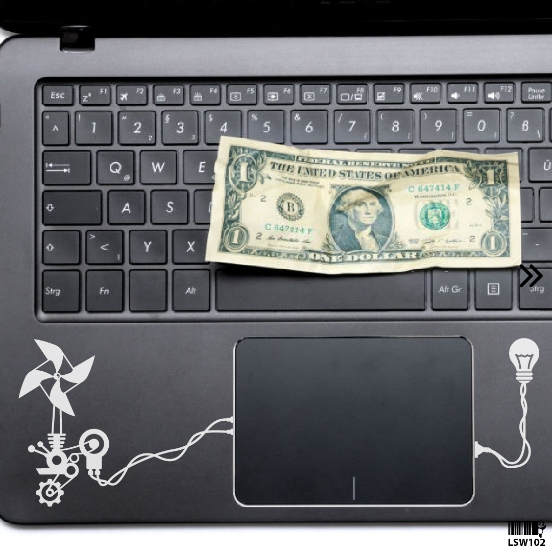 Wind Engery with Bulb Laptop Skin Stickers Vinyl Waterproof Removable ...