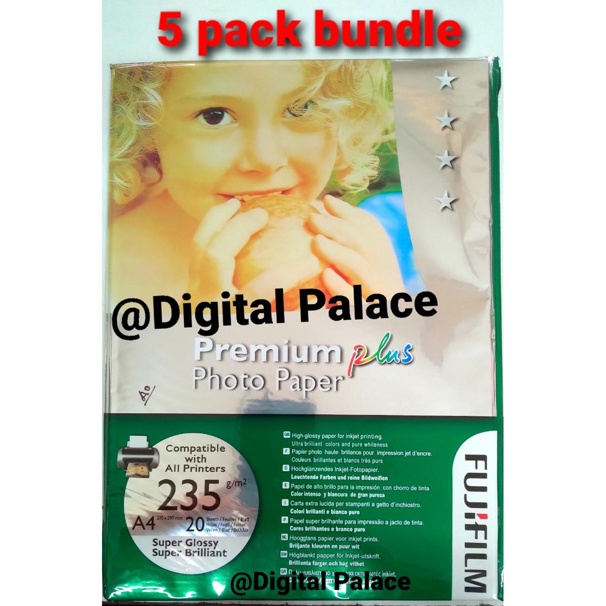 Fujifilm Premium Plus Glossy Photo Paper ( 5 packet 100 sheets )180gm ...
