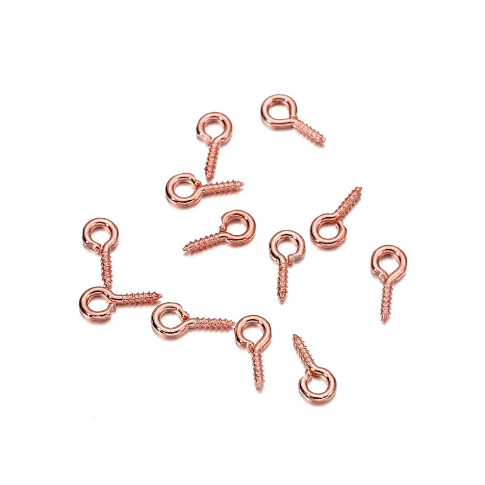 200pcs Small Tiny Mini Eye Pins Eyepins Hooks Eyelets Screw Threaded ...