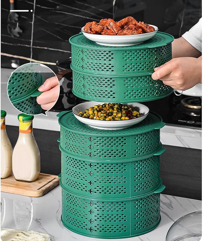 5 Layer Food Insulation Covers Transparent Stackable Dustproof ...