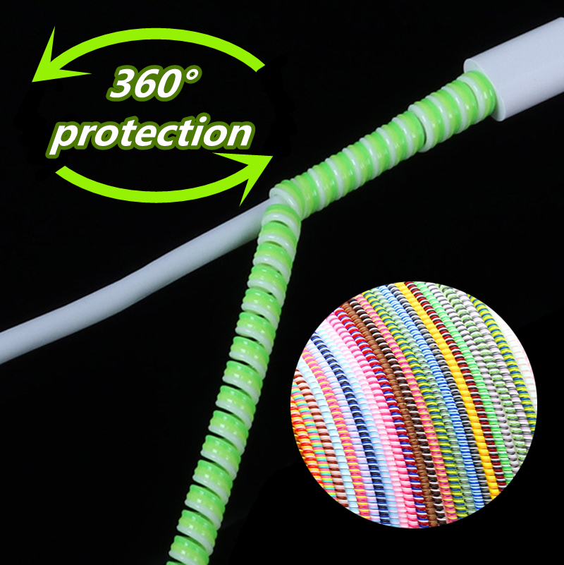1.2m Color phone Wire Cord Rope Protector Anti-break Spring Protection ...