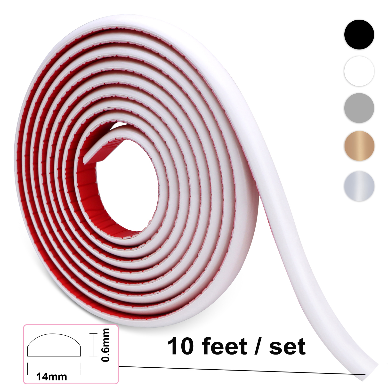 1 Roll Peel And Stick Tile Wall Trim 3m Plastic Edging Trim Liner ...