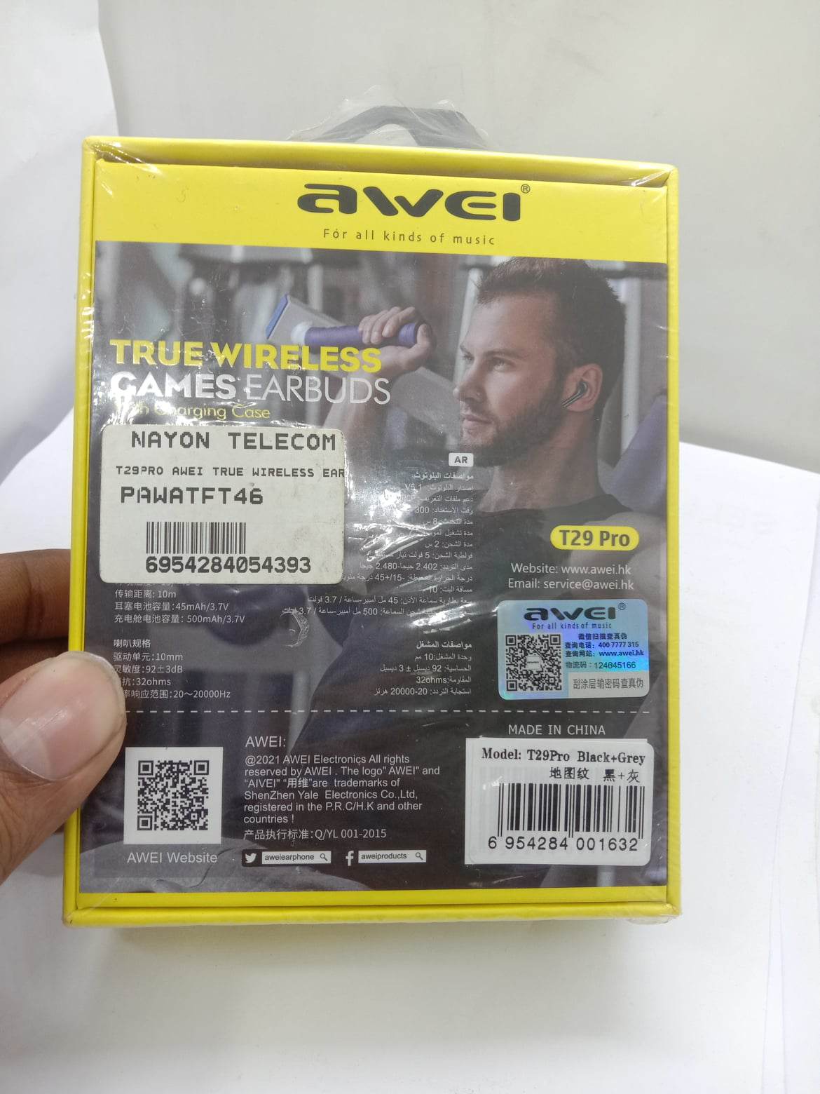 Awei T29 Pro True Wireless Games Earbuds With RGB Color Lighting ...