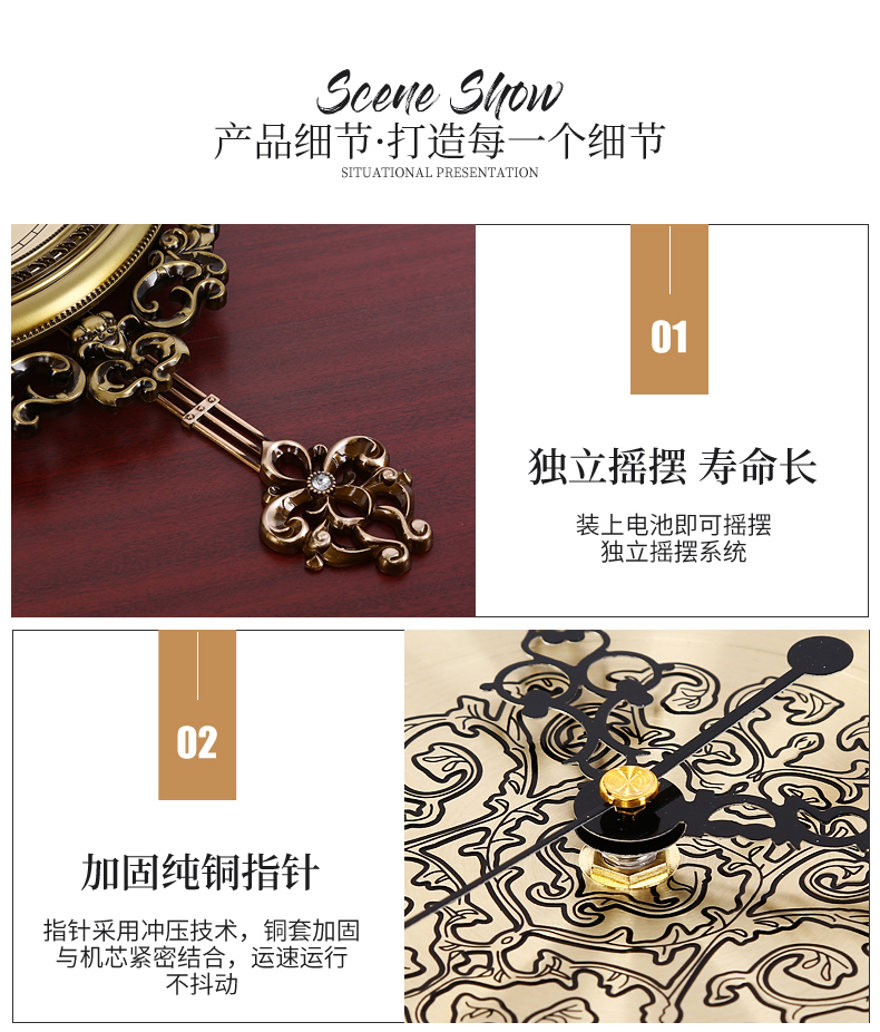 Elegant, traditional, ornate, hand painted modern grandfather wall ...