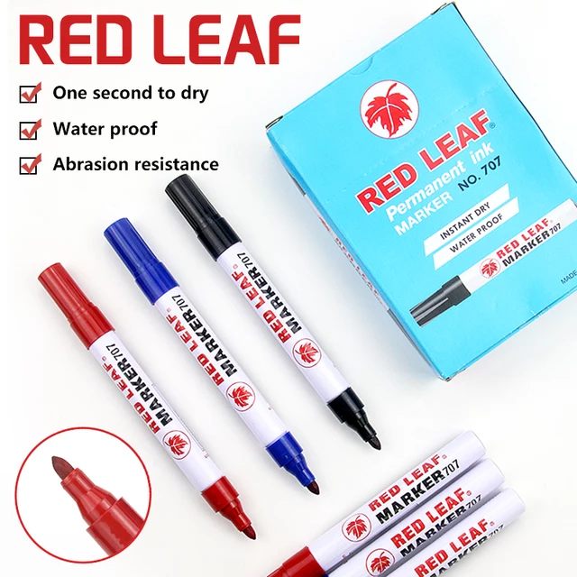 Red Leaf Permanent Ink Marker No:707 (Black, Red, Blue)