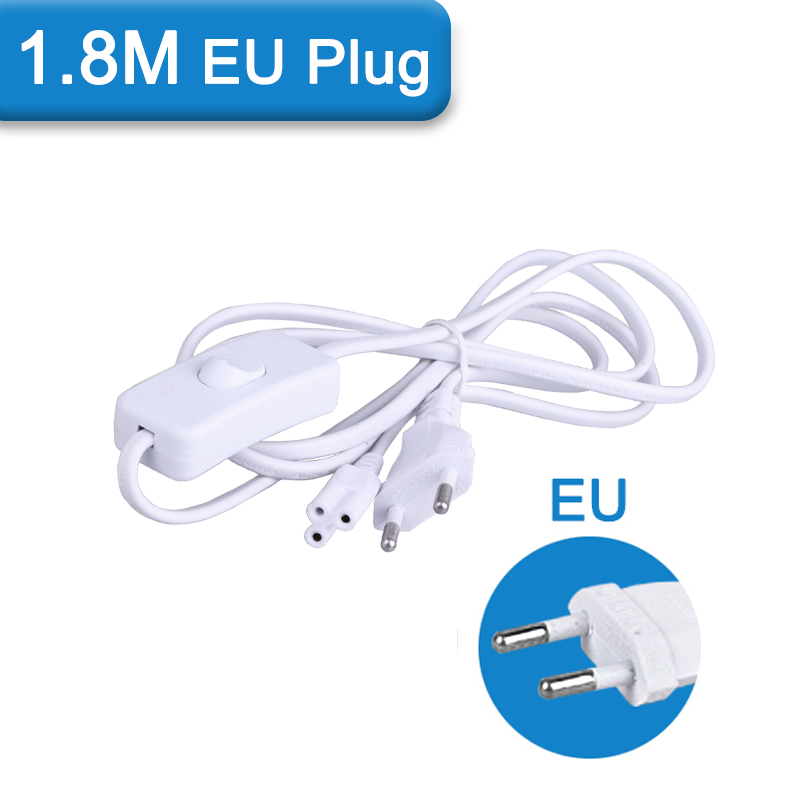 5 9ft 1 8meter Switch Cable Us Eu Plug For T5 Led Tube Lamp Wire