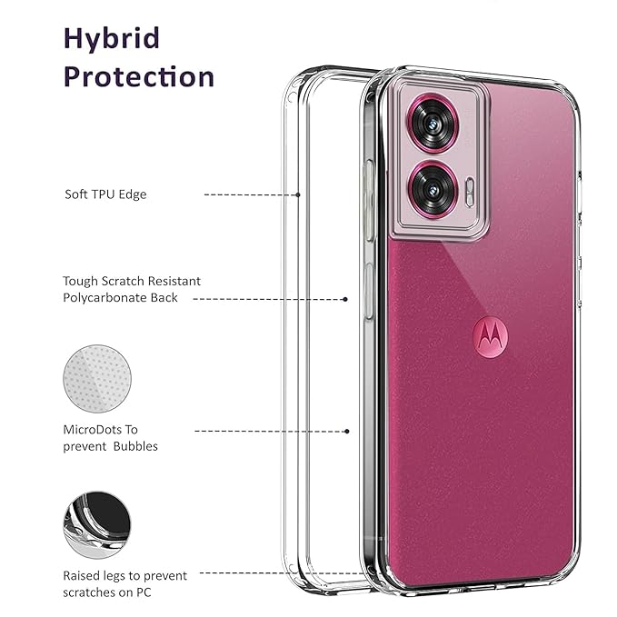 Motorola edge 50 Fusion 5G Flexible Clear Transparent Soft TPU Back ...