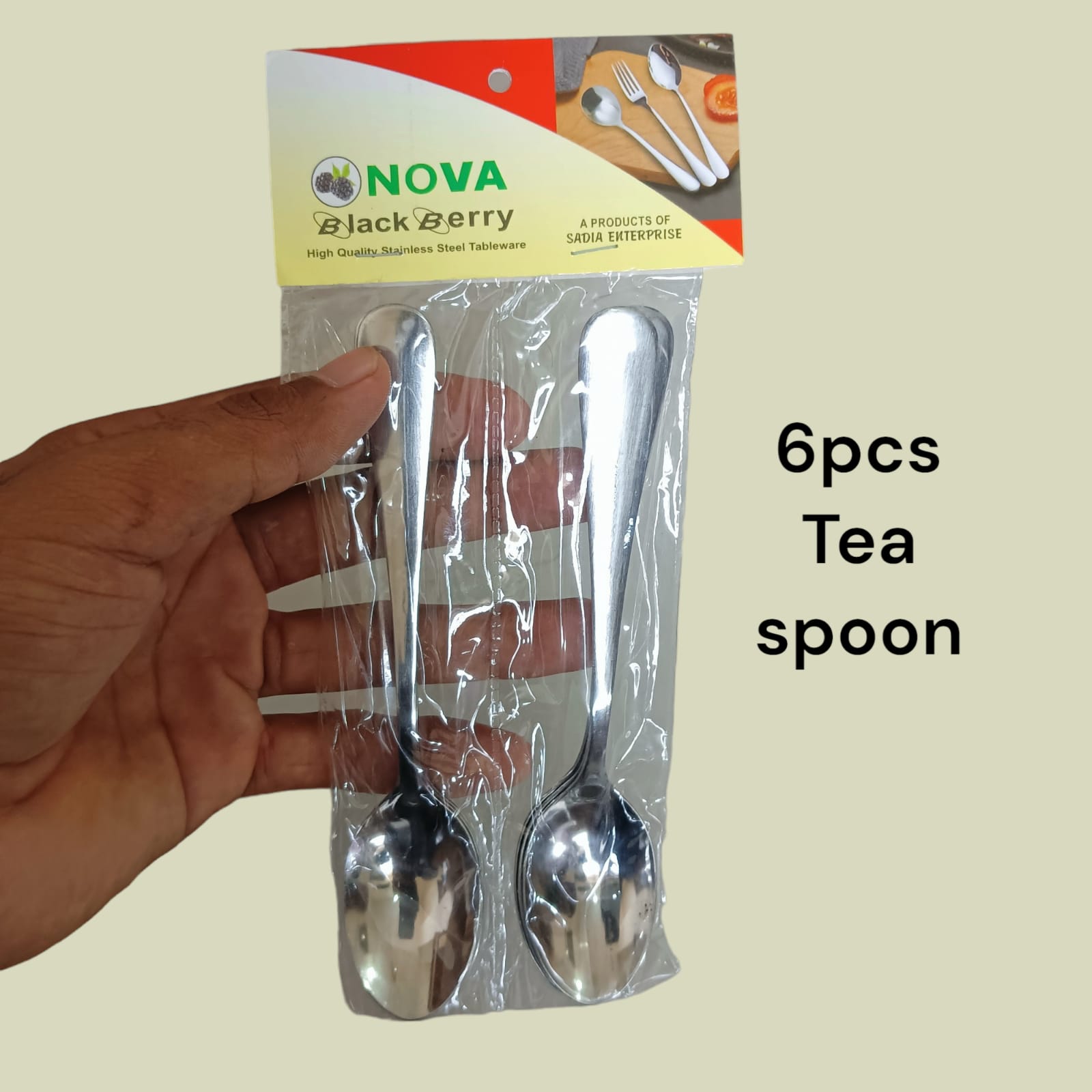 Nova Tea Spoon Set of 6, Stainless Steel, Shiny Silver Mirror Polished ...