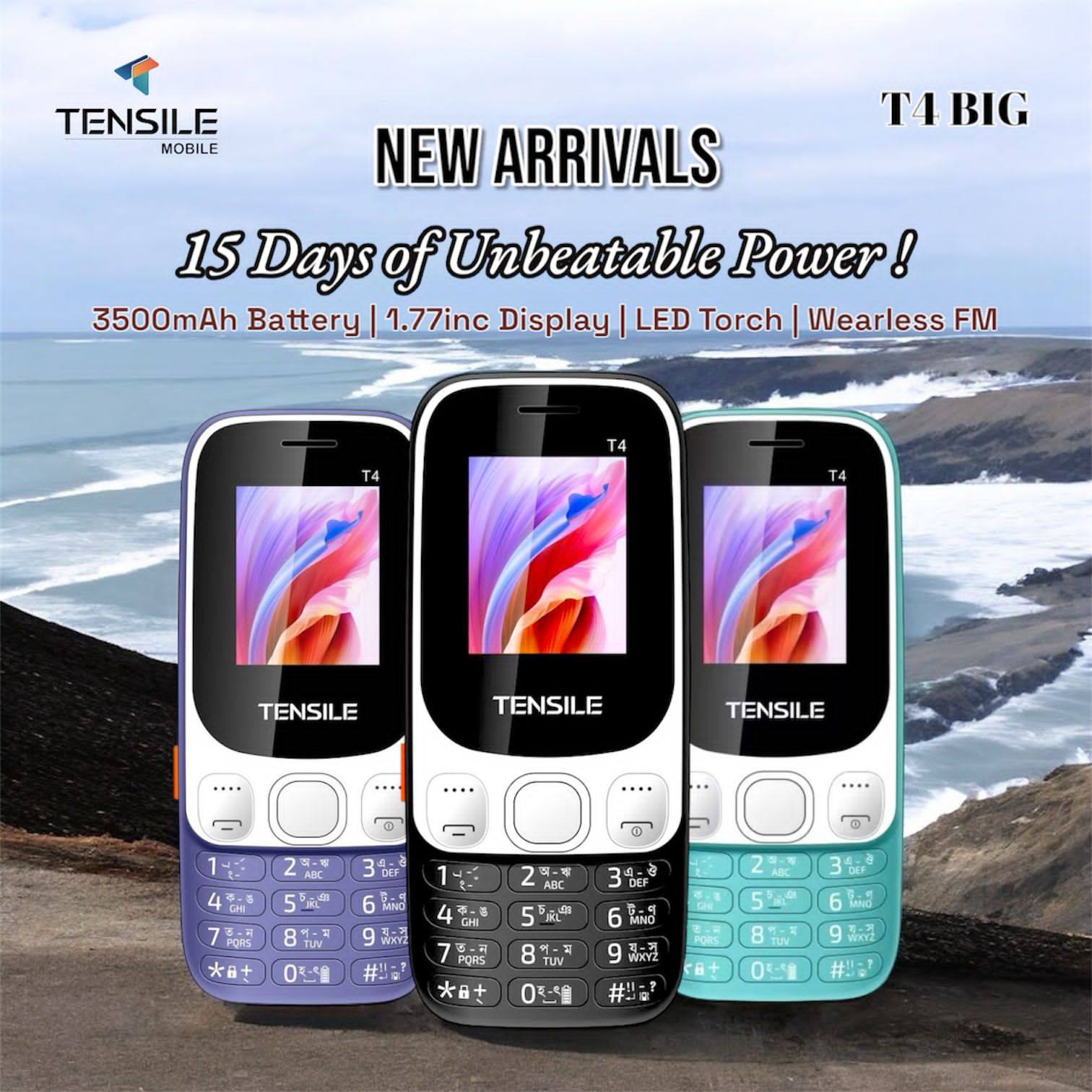 T4 Black Color Feature Mobile Phone by TENSILE