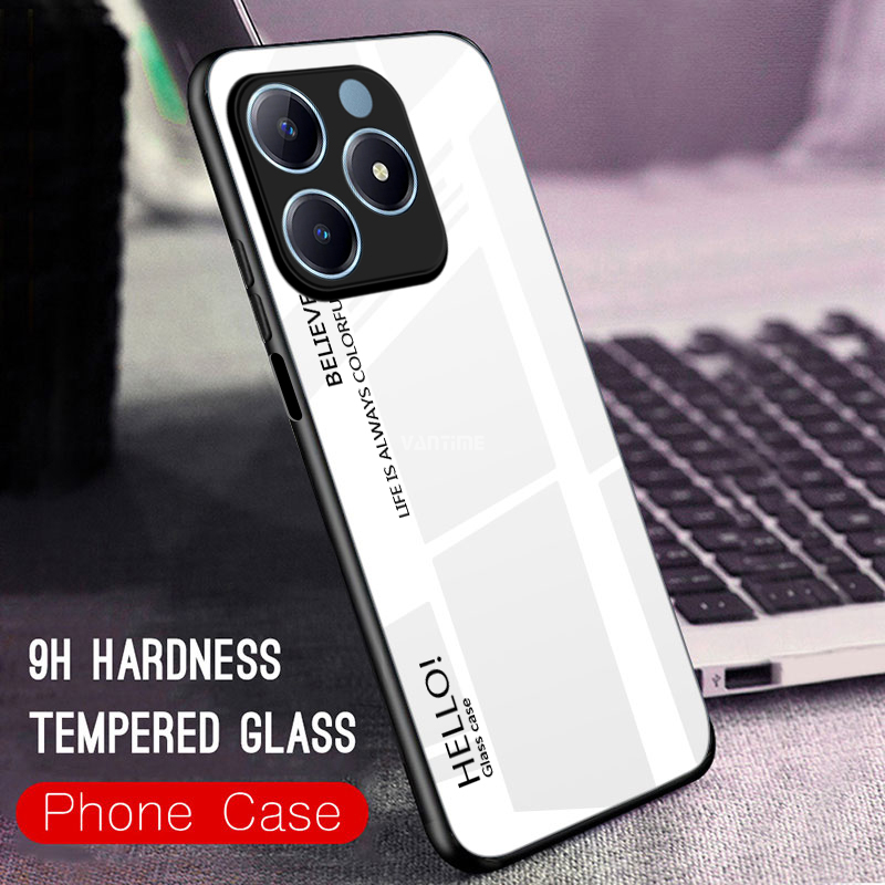 Vantime for Realme C63 / C61 4G Case Gradient Phone Back Hard Glass ...