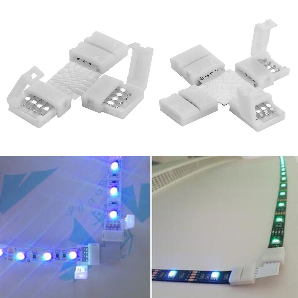 1 Pc 4pin Led Strip Connector L T Cross Shape Corner Connector For Rgb ...