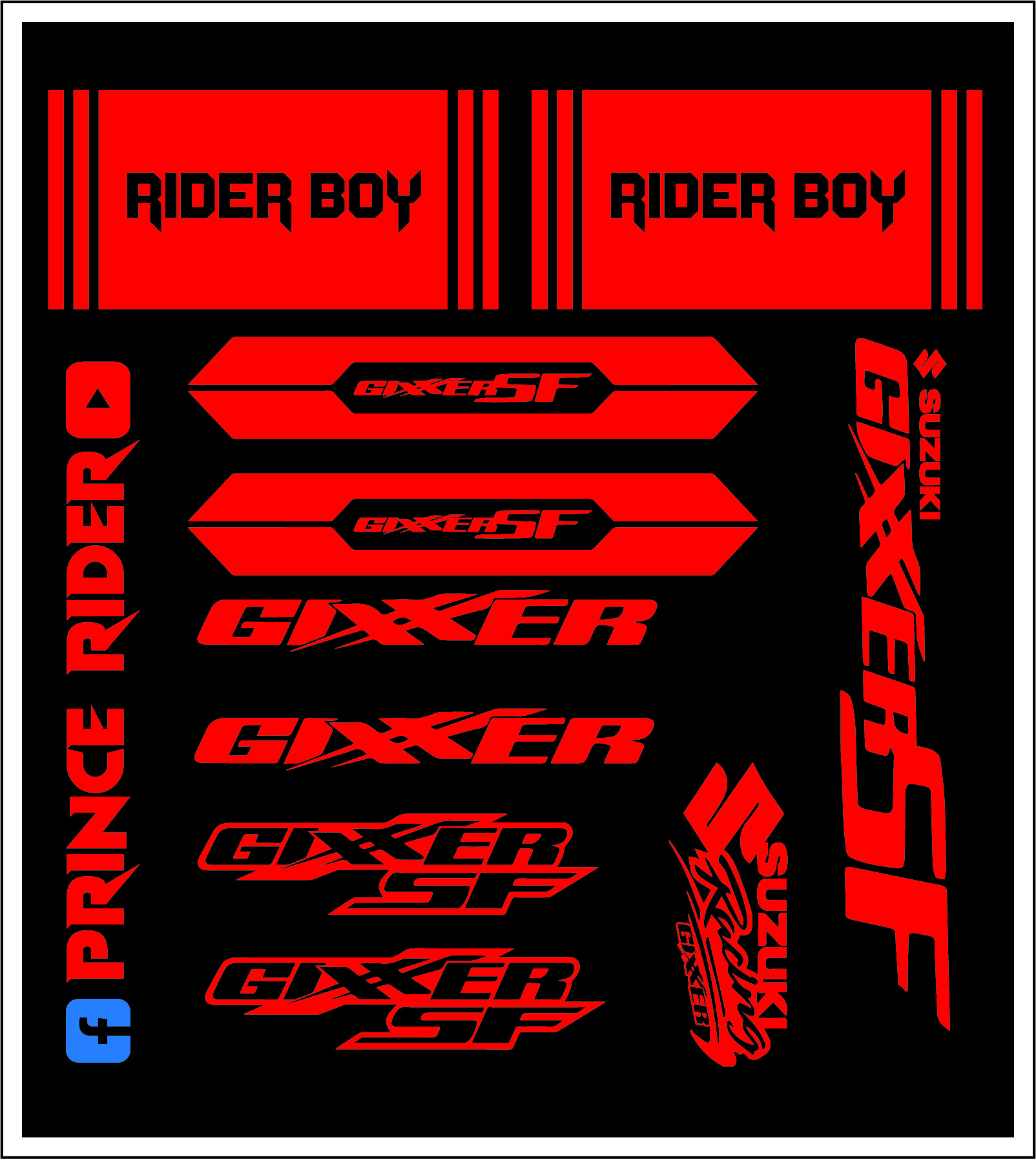 SUZUKI bike all sticker | bike modify sticker | SUZUKI gixxer SF ...