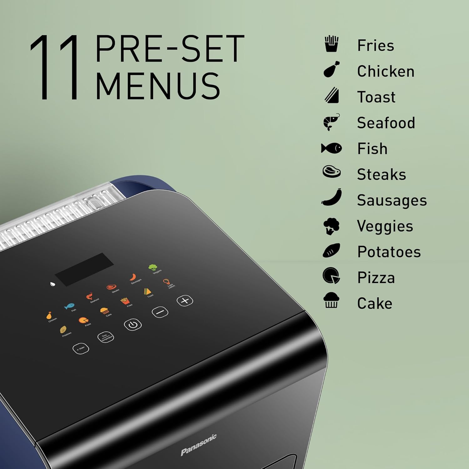 Panasonic Air Fryer NF-CC600 with Gentle Steam – 6L | Dual-Core Heating ...