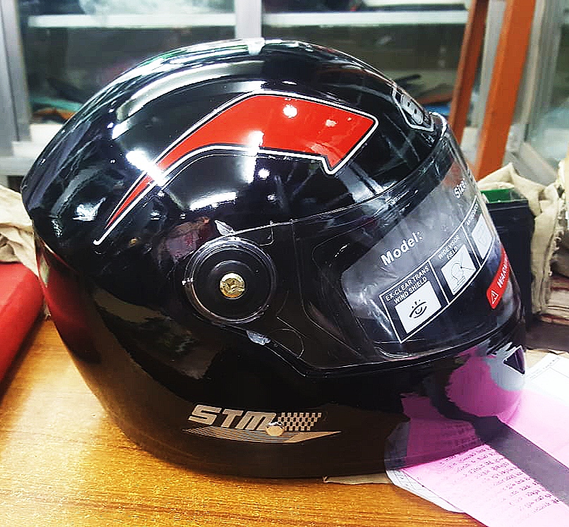 FULL FACE BIKE STM HELMET FOR SAFE DRIVE - BLACK & RED GRAPHICS | Daraz.com.bd