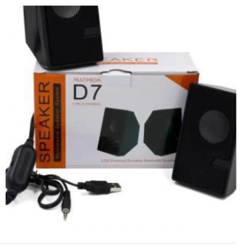 D7 Speaker For Mobile And Pc - Mini Sound Box - Woofer - Black ...