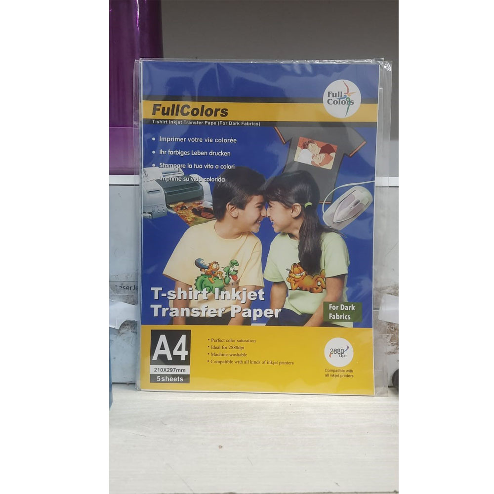 Full Colors 120gsm T-Shirt Inkjet Transfer Paper Dark Fabrics Dark ...