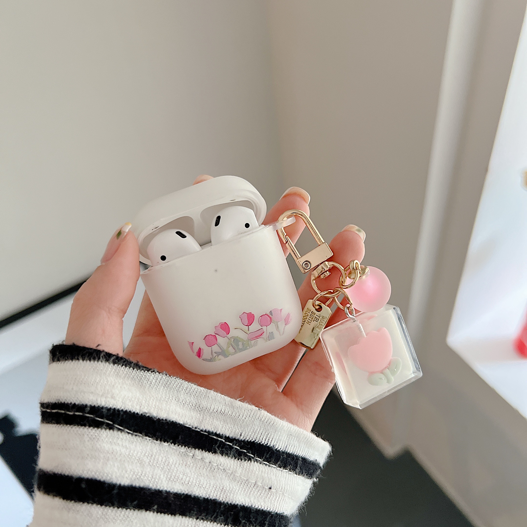 【FUPANG】tulip flower Send the cute girl AirPods 3 case 2021 AirPod 1 2 ...