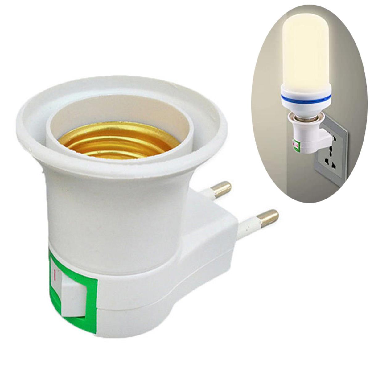 220V E27 Adapter Screw Mouth Night Light Lamp Holder Switch Round Foot ...