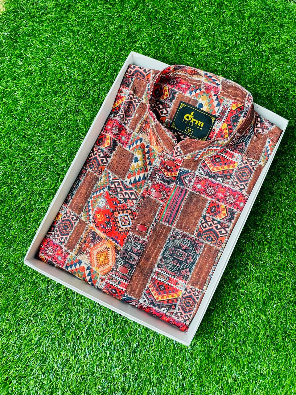 Sequence Print Work Exclusive Panjabi for Men - Perfect for Any Occasion