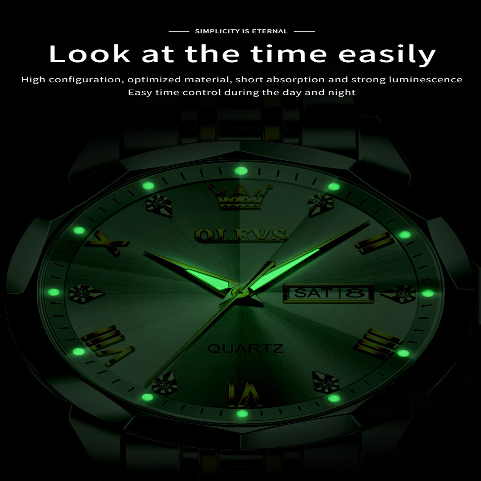 OLEVS 2903 Fashion Moon Phase Quartz Watch For Men