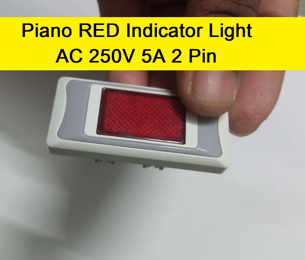 Piano RED Indicator Light AC 250V 5A 2 Pin Heavy Duty Brass Contact RED ...