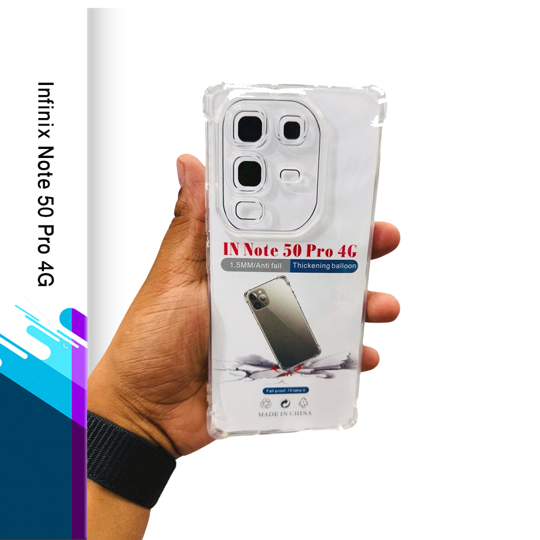 For Infinix Note 50 Pro 4G - Reinforced Shockproof Cushion Back Clear ...