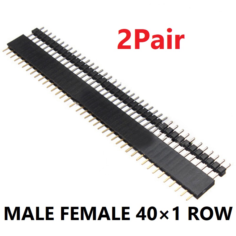 40 Pin 2.54mm Pitch Pin Male + Female Header Connector Strip For ...
