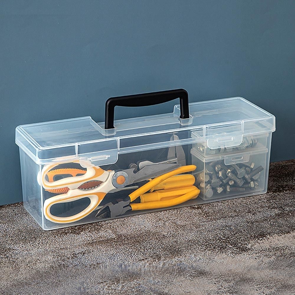 Portable Plastic Hardware Tool Box Transparent Toolbox Tool Storage Box ...