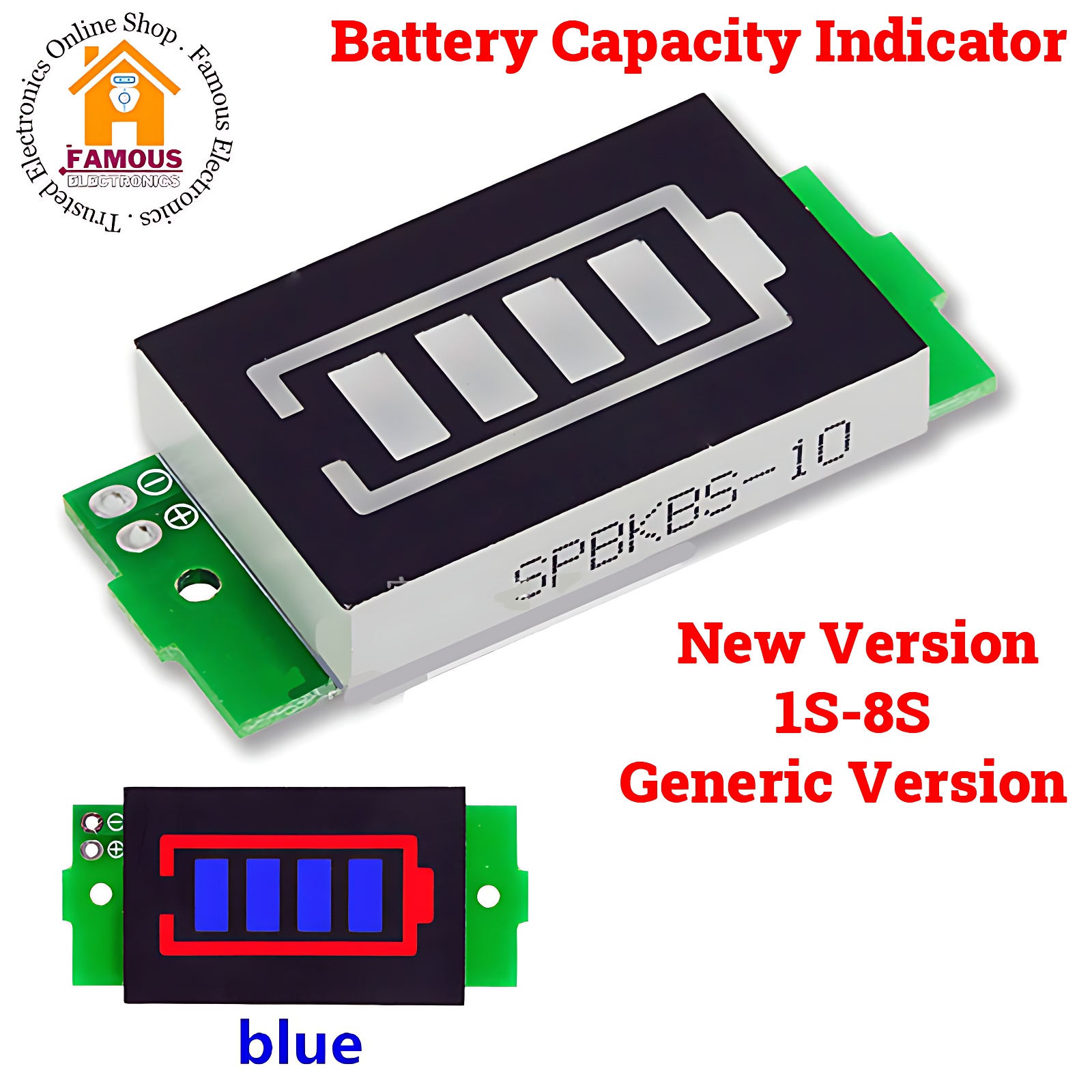 1S - 4S-8S Single 3.7V Lithium Battery Capacity Indicator Module 4.2V ...