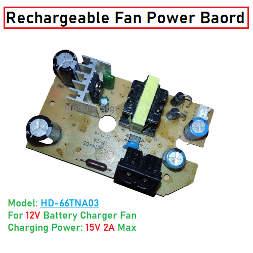 Charger Fan Power Board with 12V Battery Charger DC 15V 2A Rechargeable ...