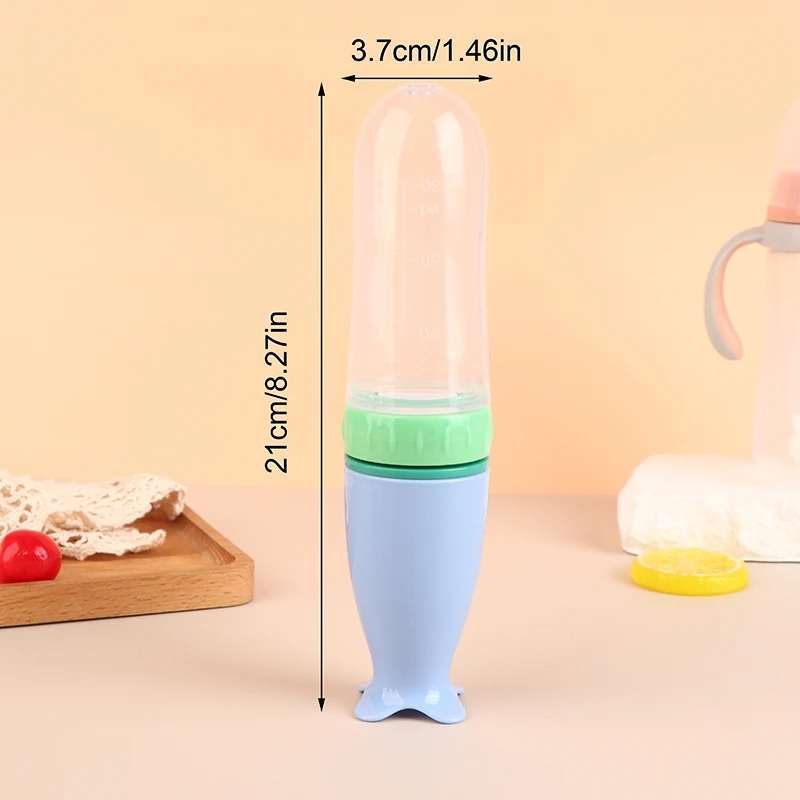 90ml Full Silicon Baby Spoon feeding feeder bottle Food Dispensing ...