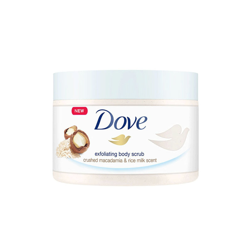 Dove Exfoliating Body Scrub Pomegranate Seeds & Shea Butter/ Macadamia ...