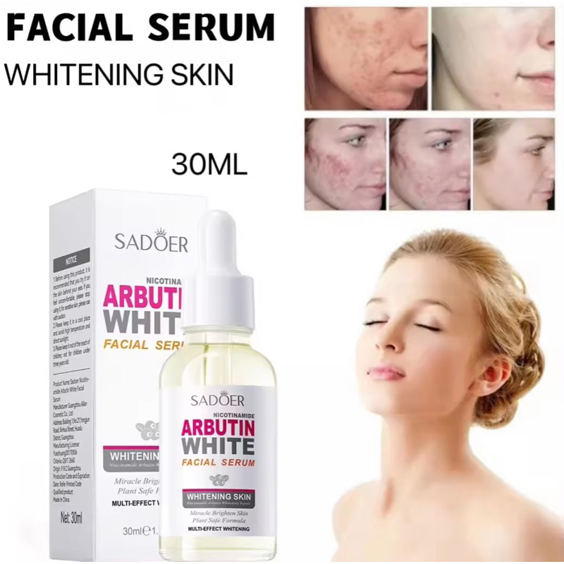 SADOER Arbutin Face Serum Moisturizing Nourishing Firming Brightening Face Serum Facial Essence ...