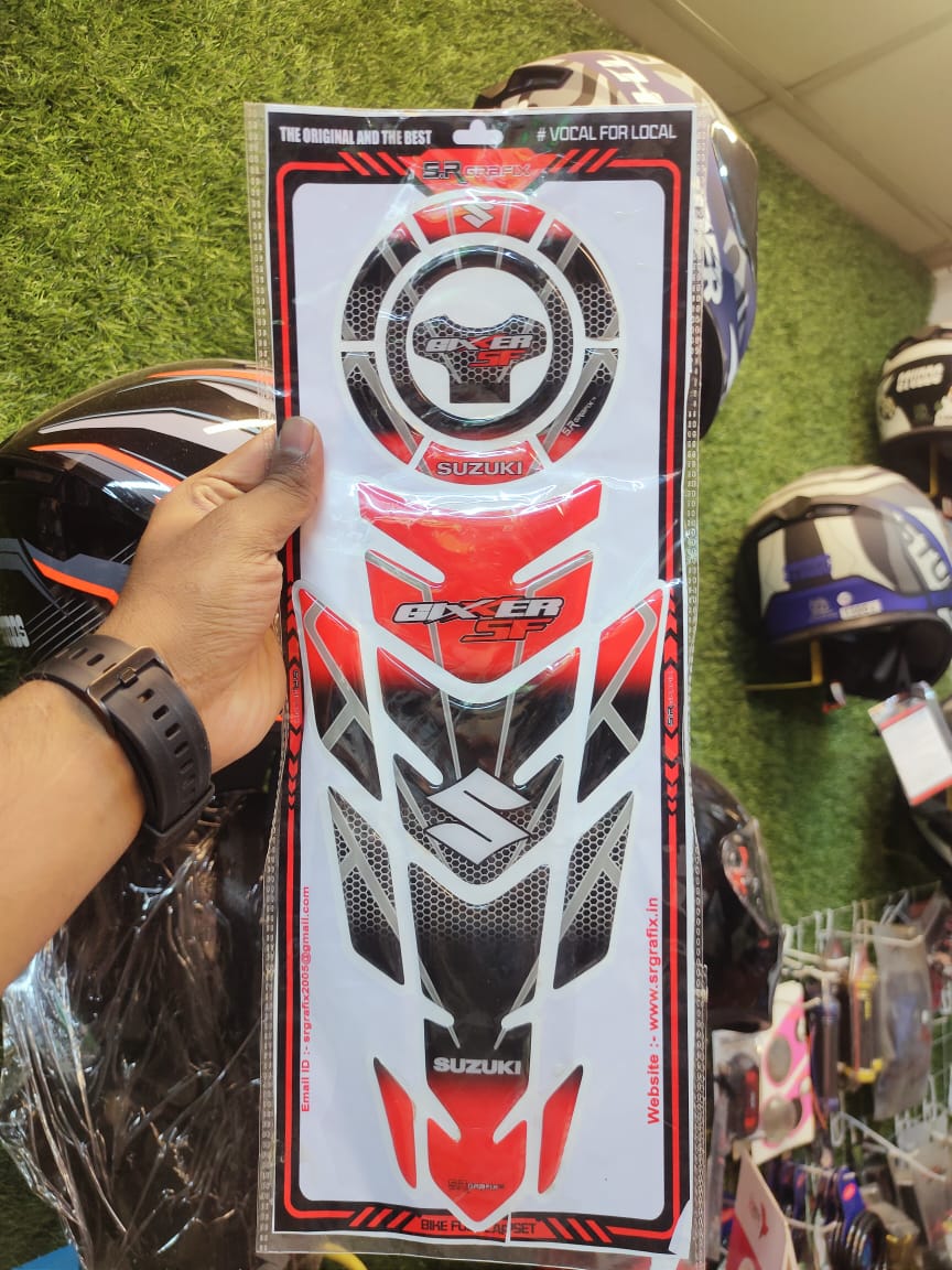gixxer sf tank pad sticker-blue/black/red higth quality sticker | Daraz ...