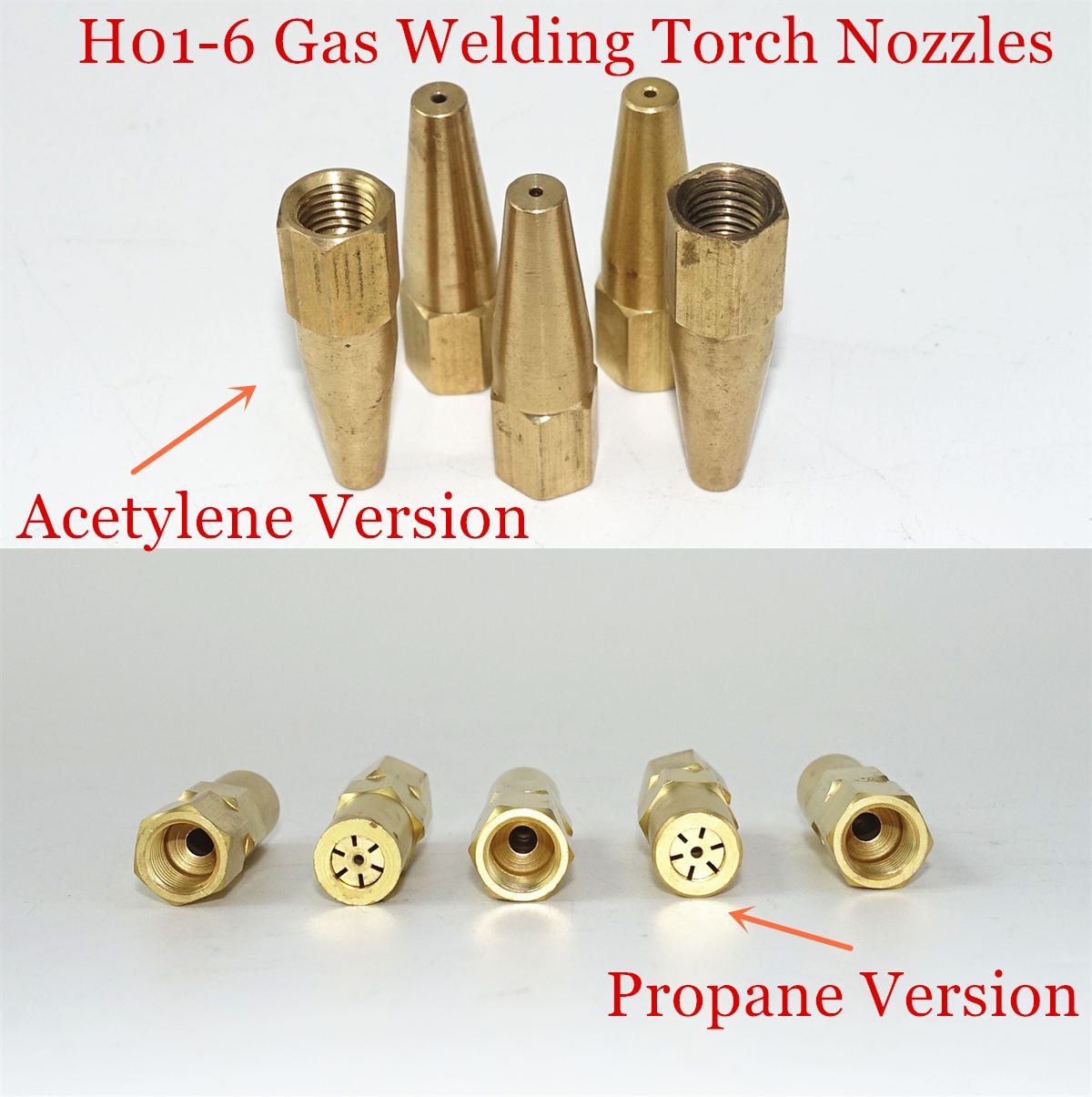 【VisioN Shop】5Pcs oxy propane gas acetylene welding nozzle welding tips holder for H01-6 welding ...
