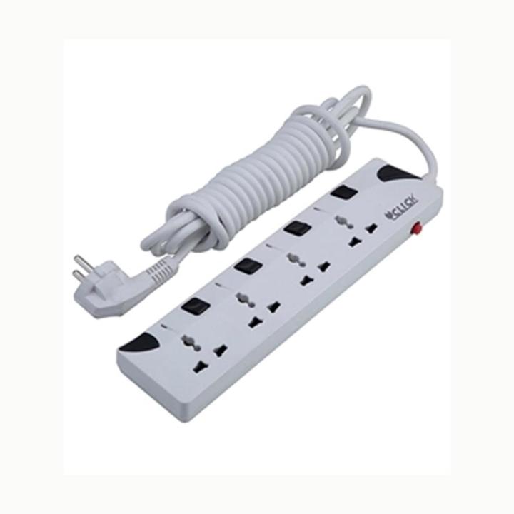 CLICK Safe 4 Point Multiplug Extension Cord 4skt Port Multi Plug Socket