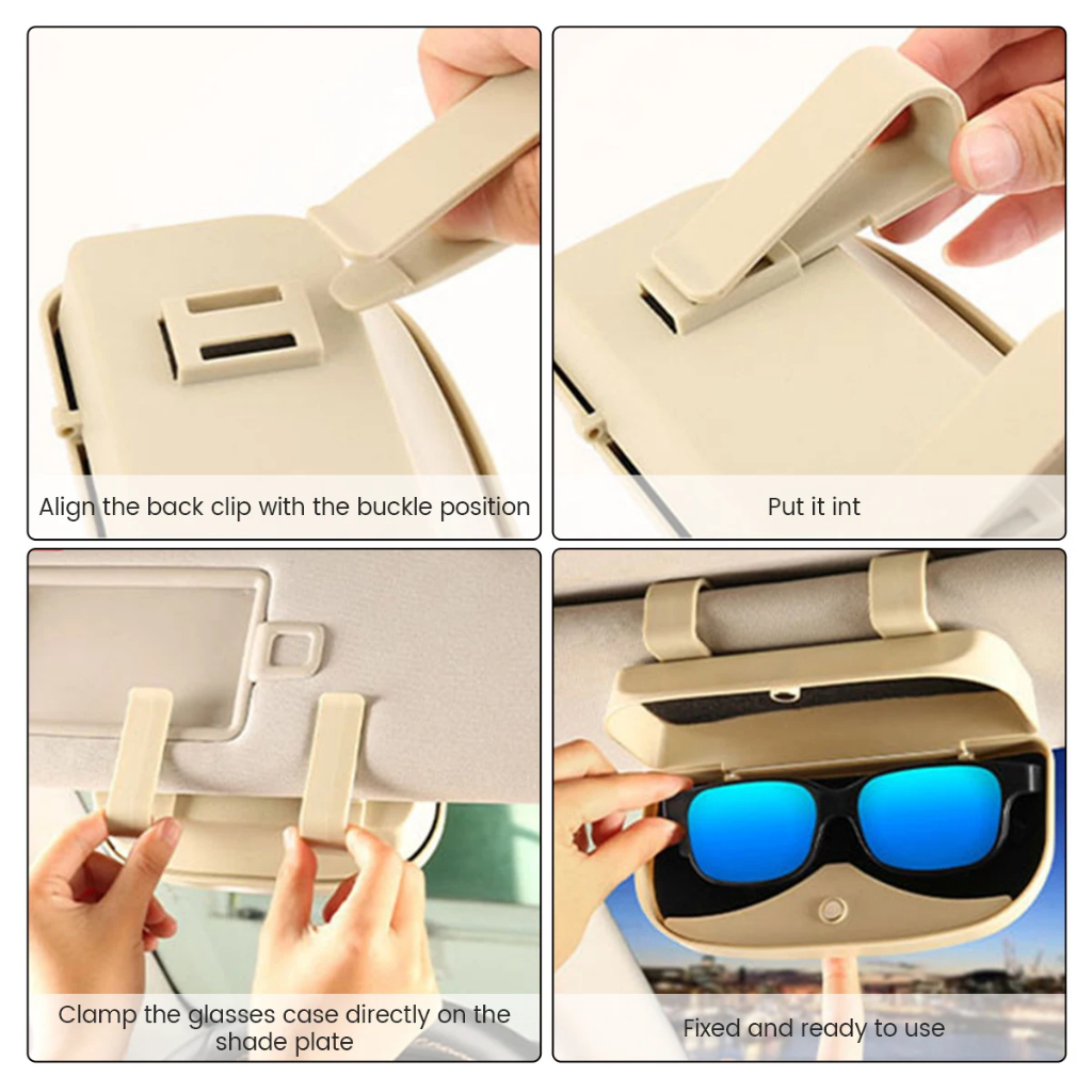 Car Glasses Case Sunglasses Storage Box 3 Colors Glasses Holder Sun ...